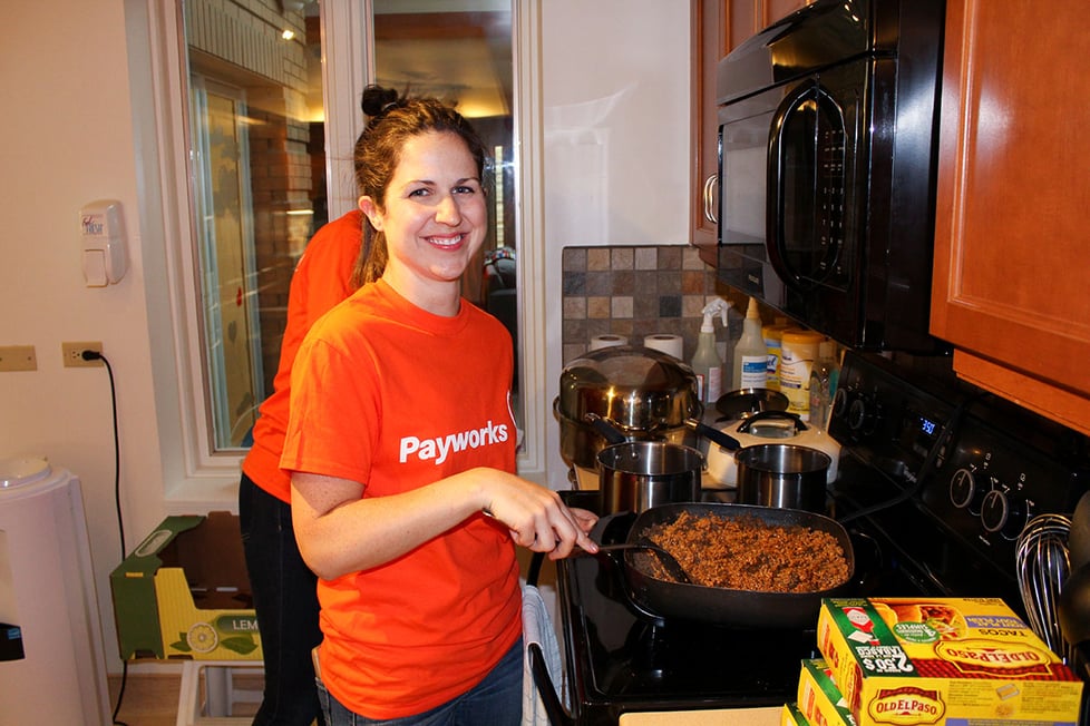 Cooking tacos for RMHC